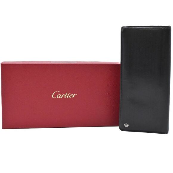 Cartier | Bags | Cartier Pasha Leather Long Wallet Black | Poshmark